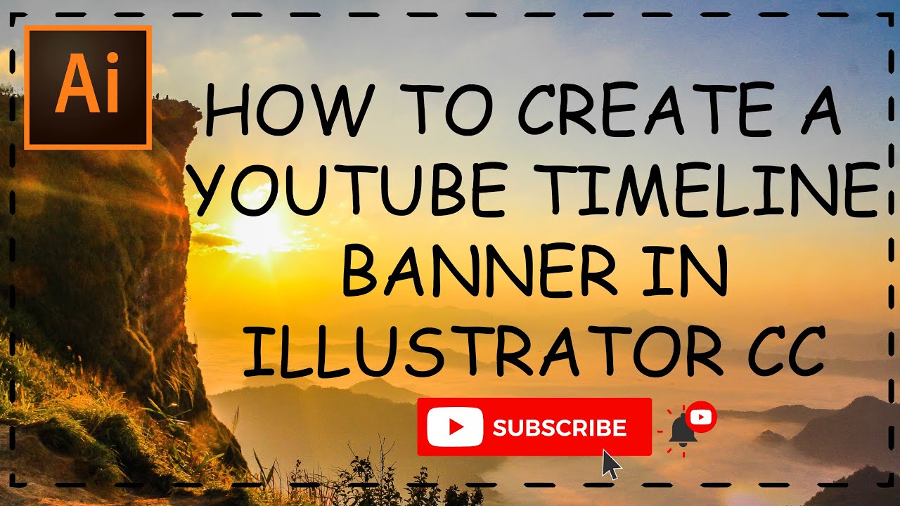 How to create a You-Tube Timeline Banner in illustrator CC - YouTube