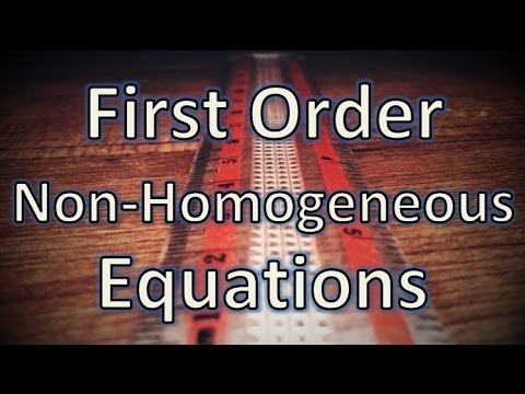 First Order Non-Homogeneous Equations - Differential Calculus - YouTube