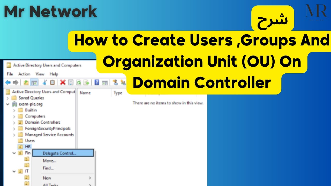 How to Create Users ,Groups And Organization Unit (OU) On Domain Controller شرح - YouTube