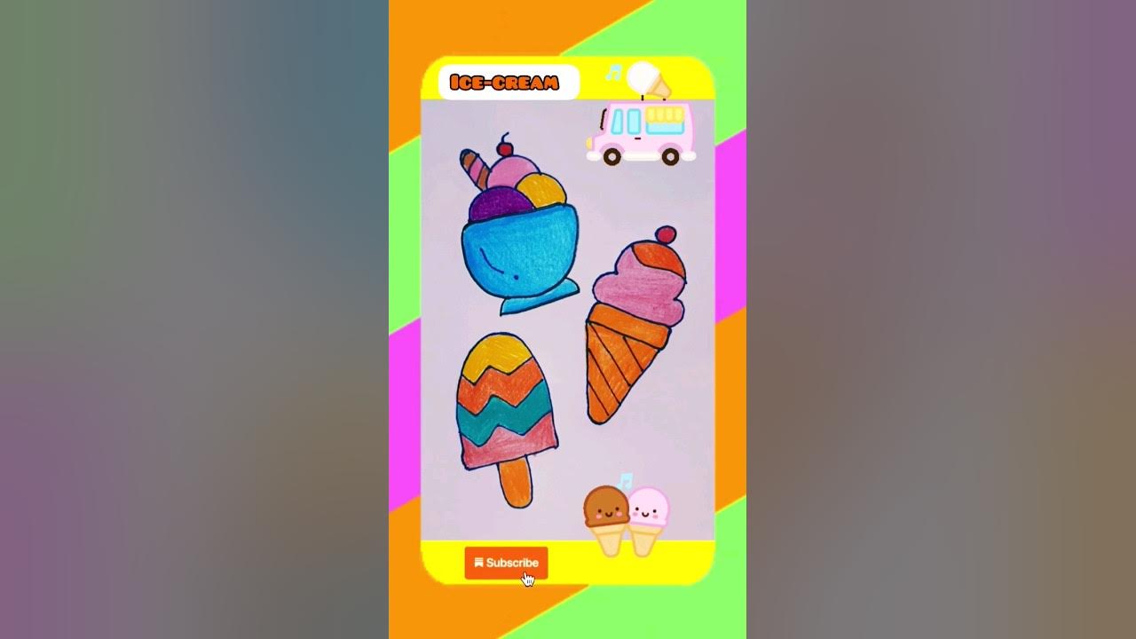 Drawing Ice-cream #shorts @pri_cre80vity - YouTube