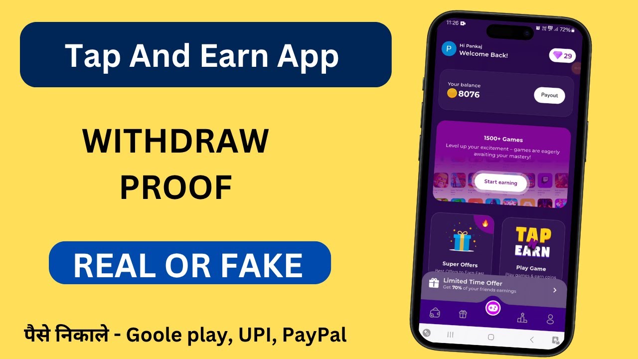 Tap and earn money app real or fake | tap and earn money app se paise ...