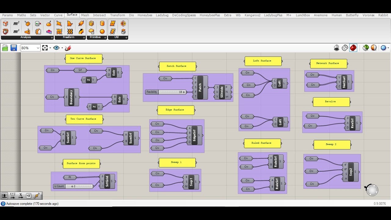 Creating Surfaces Grasshopper 01 - YouTube