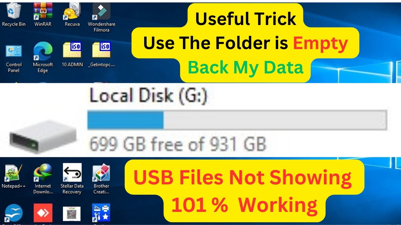 USB Files not showing but space used | How to show usb hidden files and ...