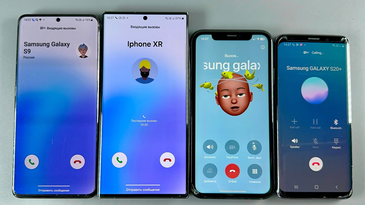 Incoming Calls Samsung Galaxy S9 / Samsung Galaxy S20+ and IPhone XR ...