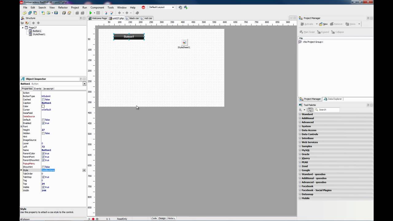 RadPHP XE - Using styles - YouTube