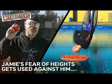 Can You Actually Bob For An Apple While Bungee Jumping? | MythBusters