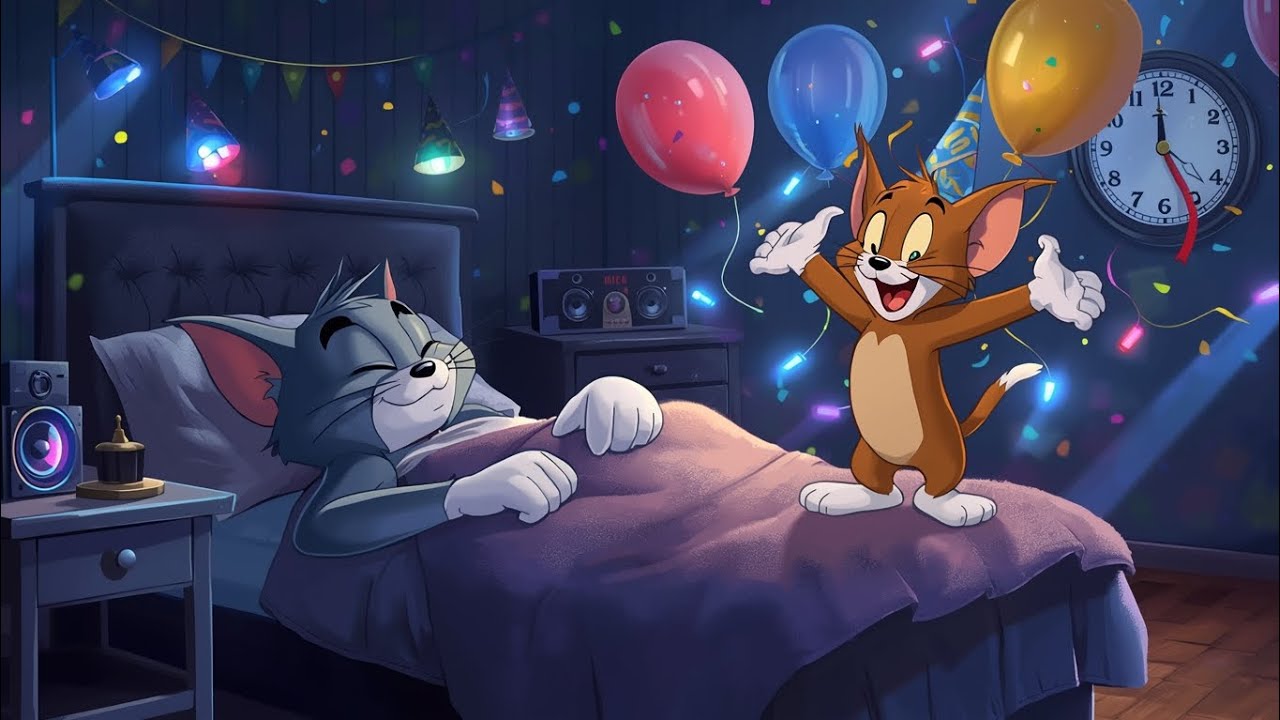 Tom & Jerry’s Sleepy Night Surprise 🎈😂 | Funny Kids Poem | Cartoon ...