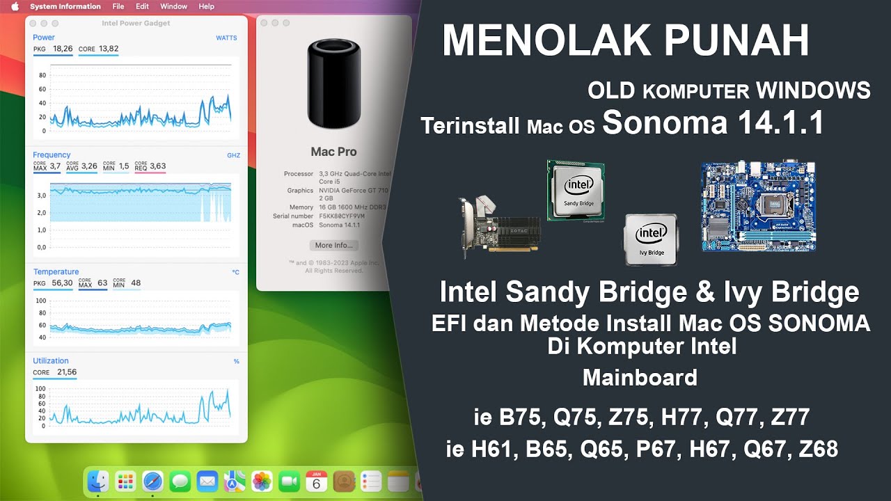 Install Mac Os Sonoma di Windows PC sandy bridge ivy bridge h61 B65 B75, Q75 H77 Z77 etc - YouTube