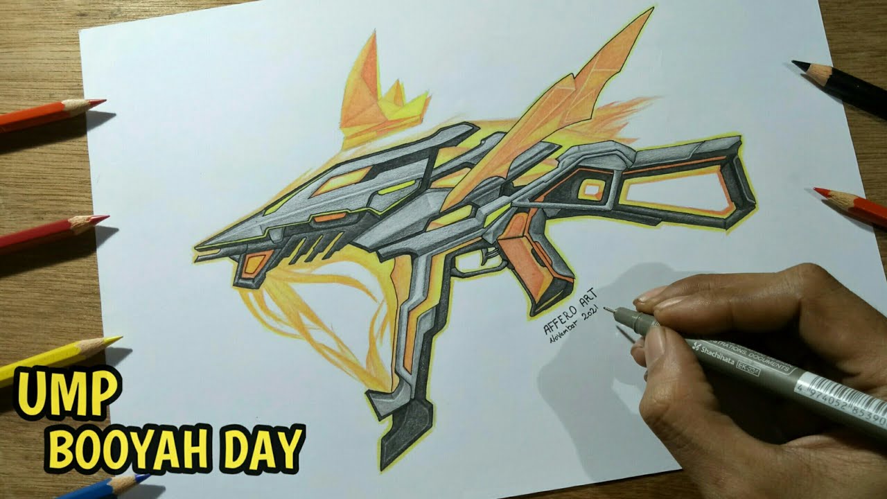 Gambar UMP EVO GUN - Booyah Day / Ump Evo Gun Drawing | Menggambar ...