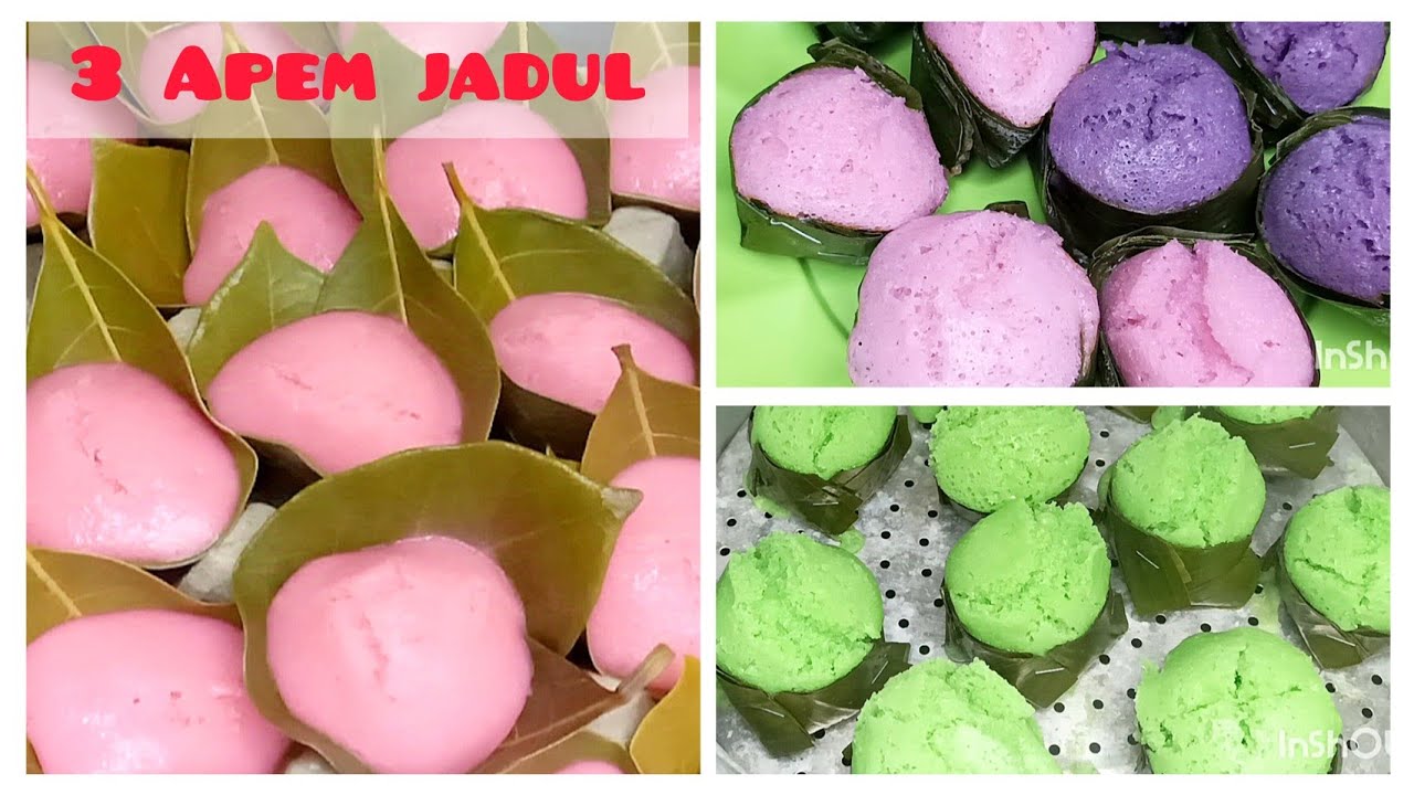 3 resep kue tradisional Apem Jadul contong Daun - YouTube