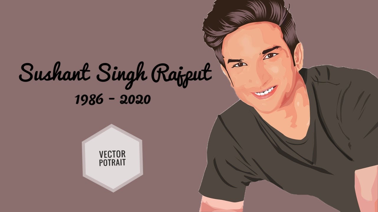 Sushant Singh Rajput | Vector Potrait | Speed Art | Kaun Tujhe - YouTube