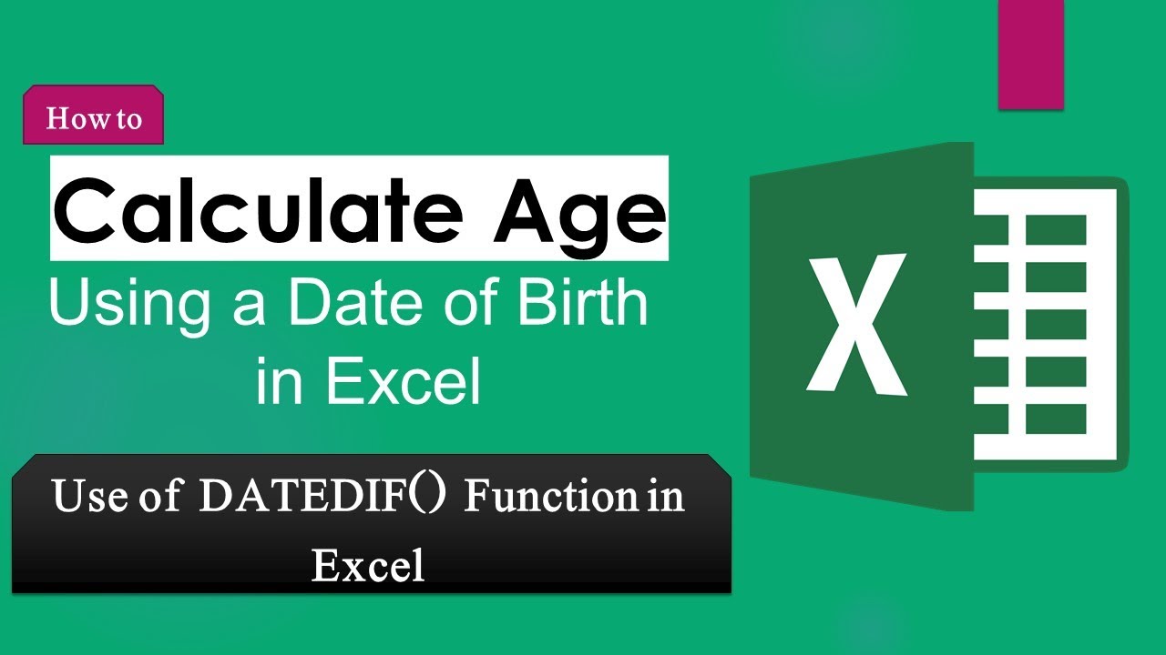 How To Calculate Age Using A Date Of Birth In Excel Hindi Urdu YouTube How To Calculate Age Using A Date Of Birth In Excel Hindi Urdu YouTube