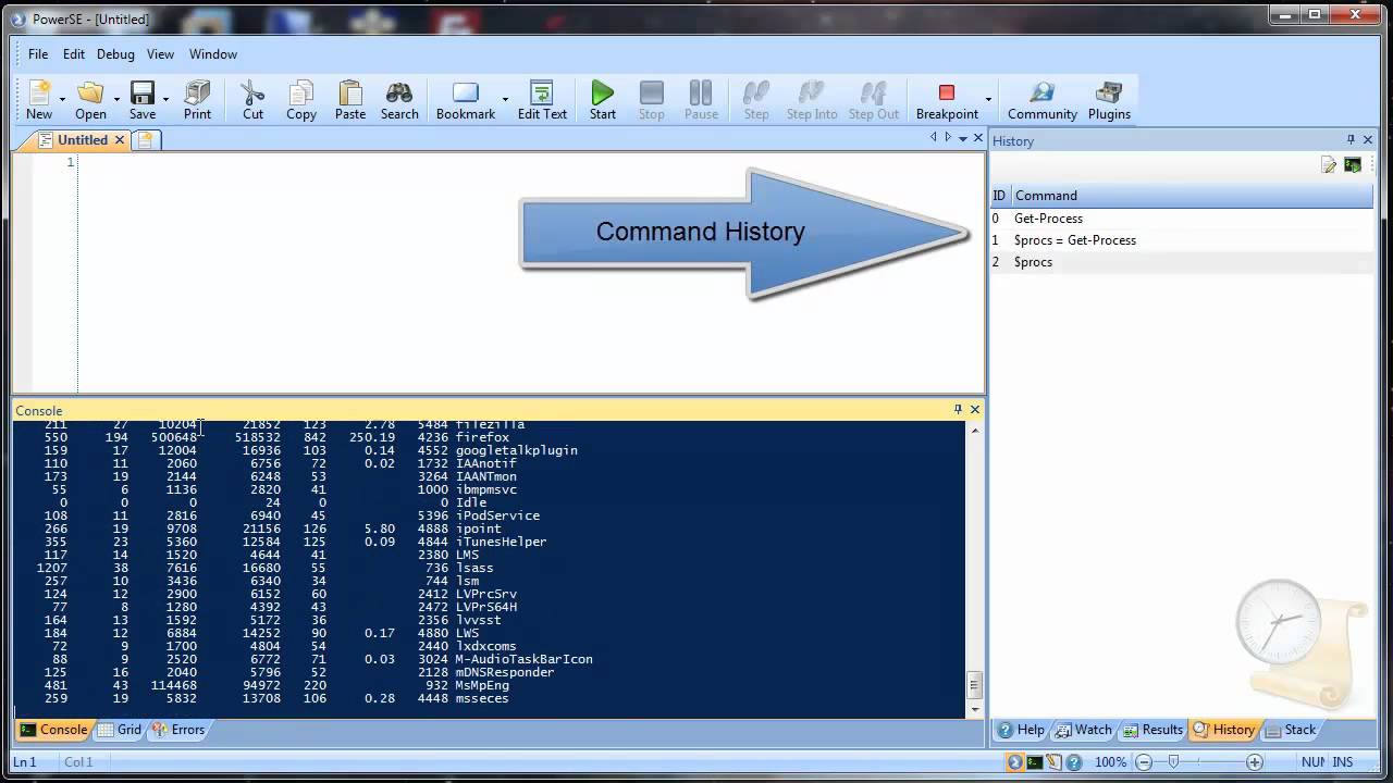 Using PowerSE command history to create a script - YouTube