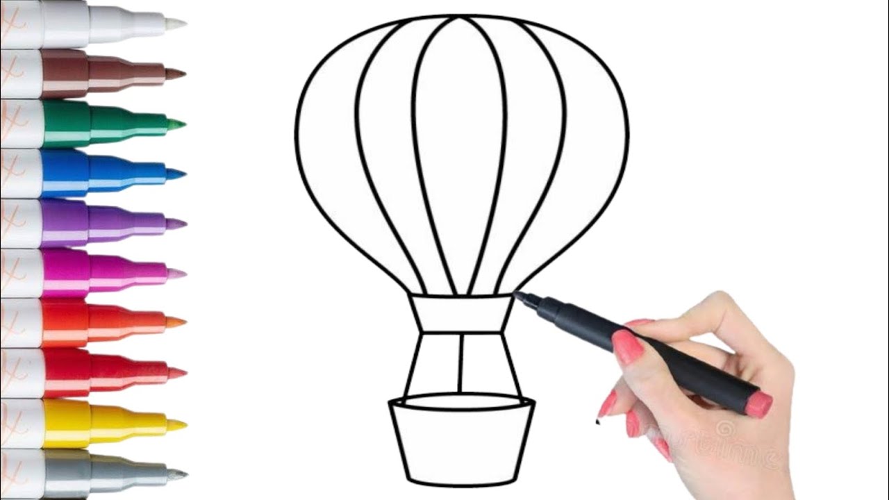 Balloon painting ||How to draw balloons easily|| Step by step drawing 🪂 ...