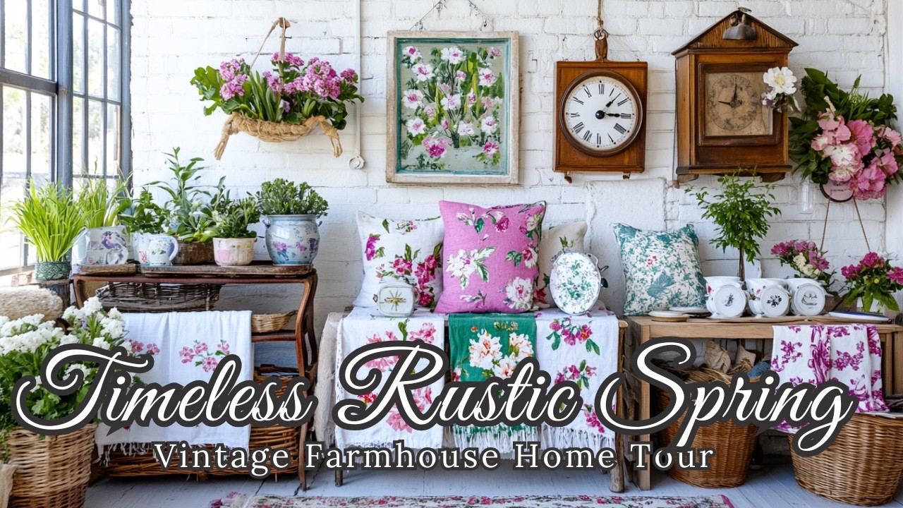 Timeless Rustic Spring Decorating Ideas | Vintage Farmhouse Home Tour ...