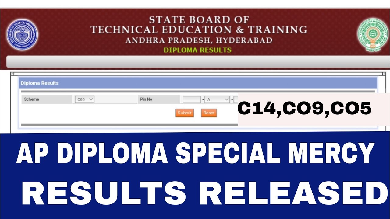 AP DIPLOMA SPECIAL MERCY RESULTS RELEASED | C14,CO9,CO5 ANNOUNCED - YouTube