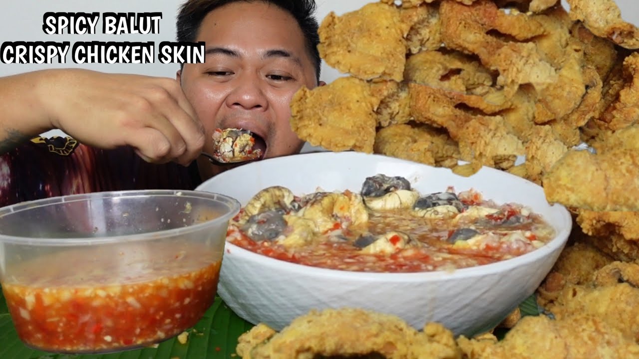 SPICY BALUT & CRISPY CHICKEN SKIN | FILIPINO STREET FOODS | MUKBANG ...