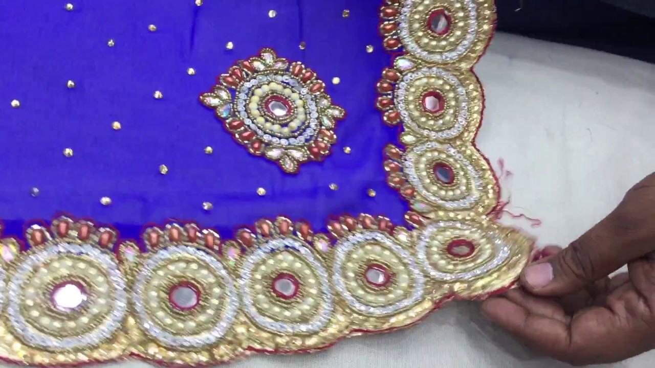 latest designer stone work saree for wedding and bridal function in ...