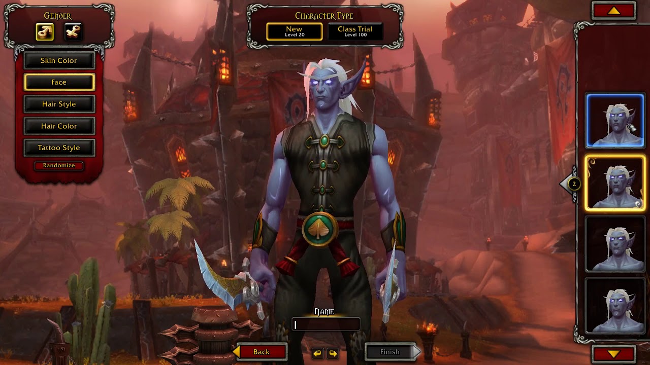 WOW - Allied races - Nightborne Customisation (Male) - YouTube