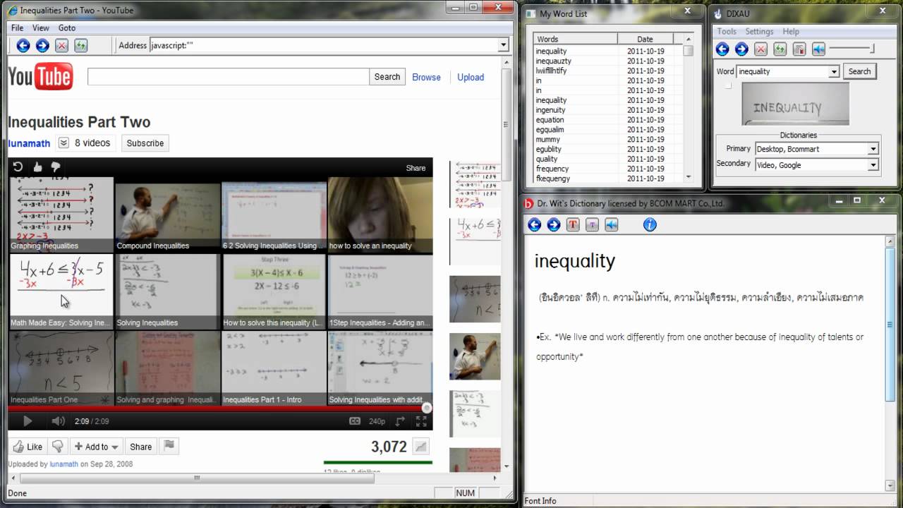 dixau แปลคำศัพท์สมการและ อสมการ - YouTube