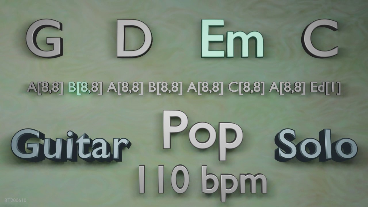 Guitar Solo in G major - G D Em C - Pop - 110 BPM - YouTube