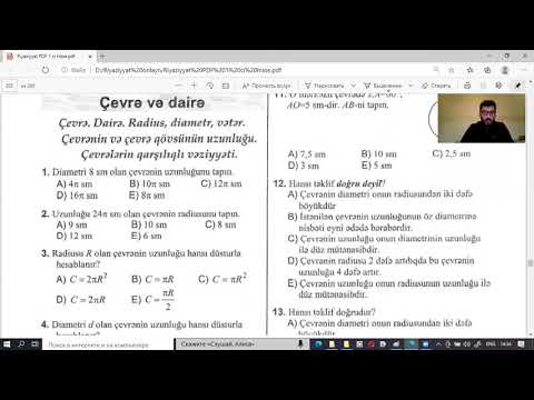 Dim Riyaziyyat Cevre bolmesi etrafli test izahı part 1