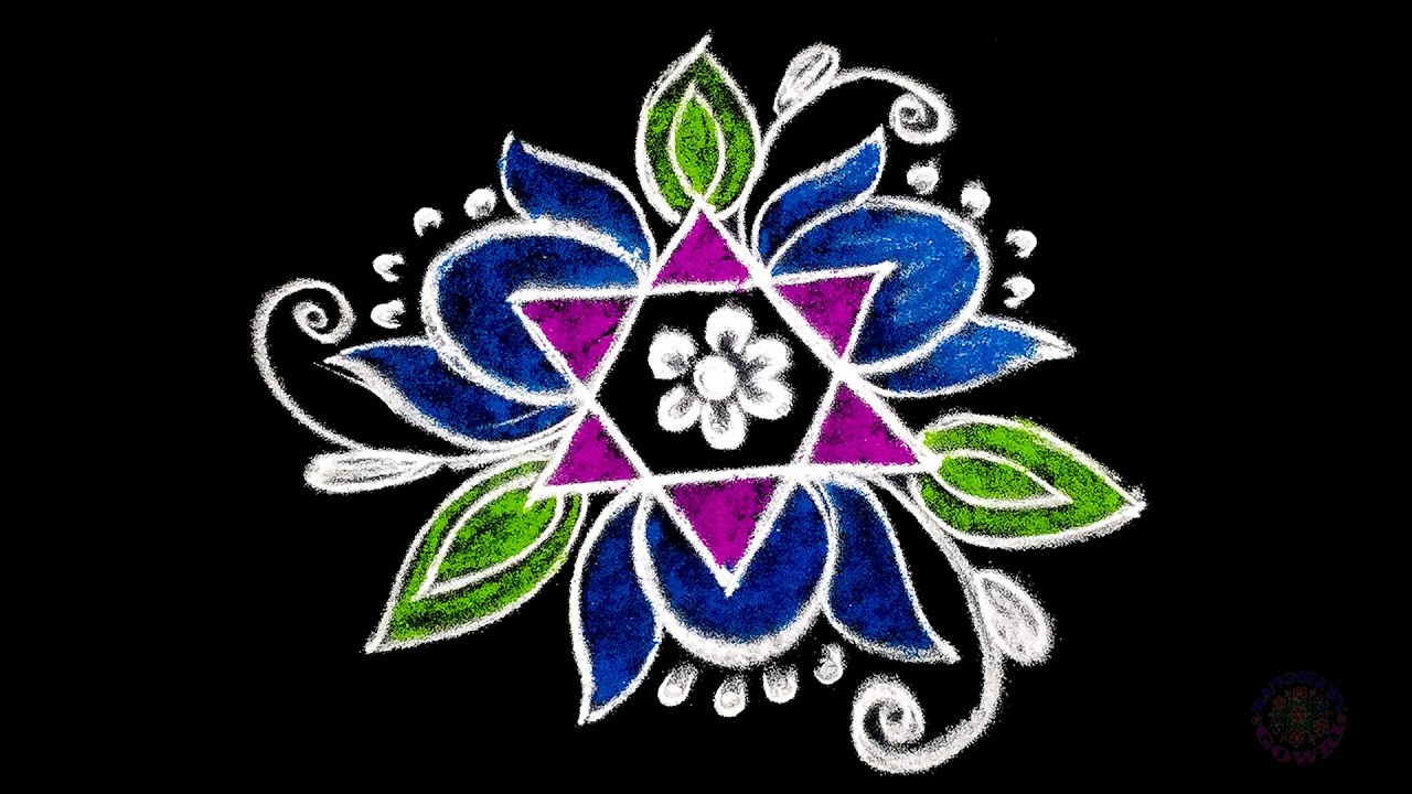 Easy & Simple Rangoli Design With 3X2 Dots | Sravana Masam Rangoli ...