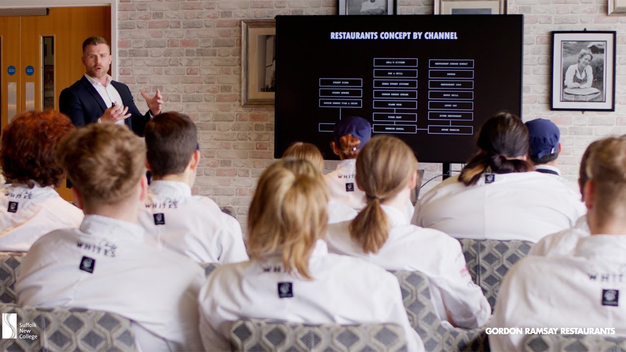 Gordon Ramsay Restaurants visits Suffolk New College - YouTube