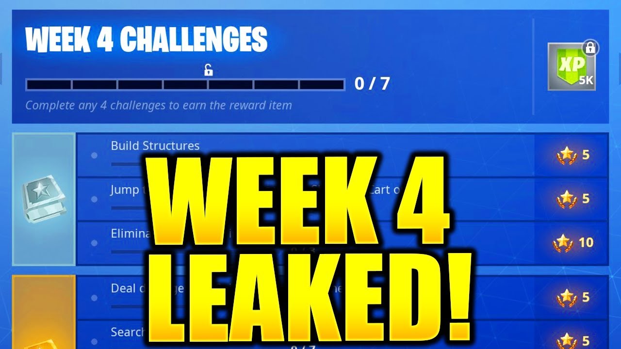 FORTNITE SEASON 6 WEEK 4 CHALLENGES LEAKED! WEEK 4 ALL CHALLENGES EASY ...