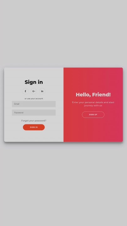 Double Slider Sign in/up Form #shorts #ytshorts #youtubeshorts # ...
