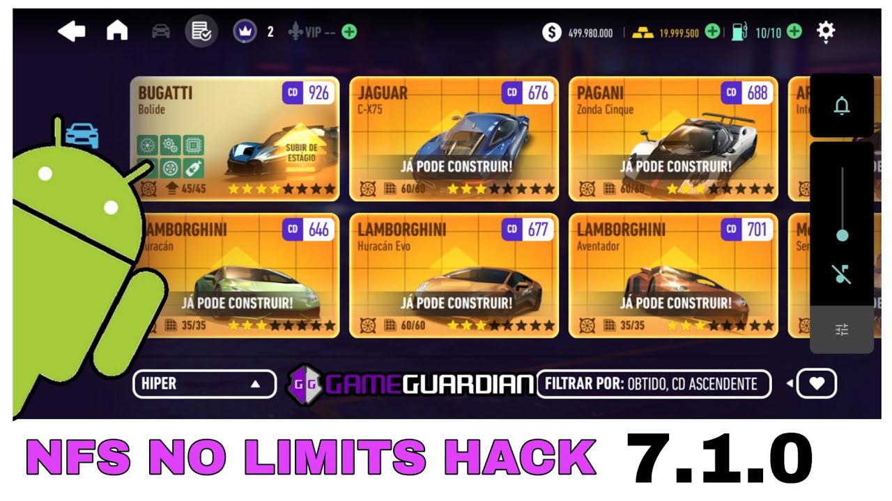 NFS NO LIMITS 7.1.0 - TUTORIAL DA GARAGEM SEM ROOT - YouTube