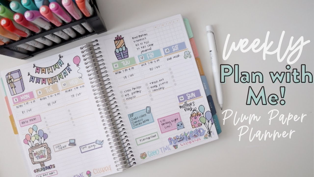 WEEKLY PLAN WITH ME! | Plum Paper Planner - YouTube