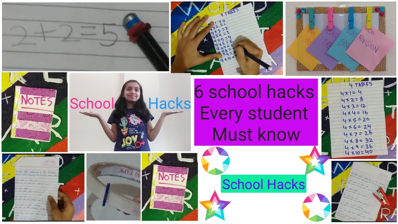 6 School Hacks every student Must know || School Hacks || world of art ...