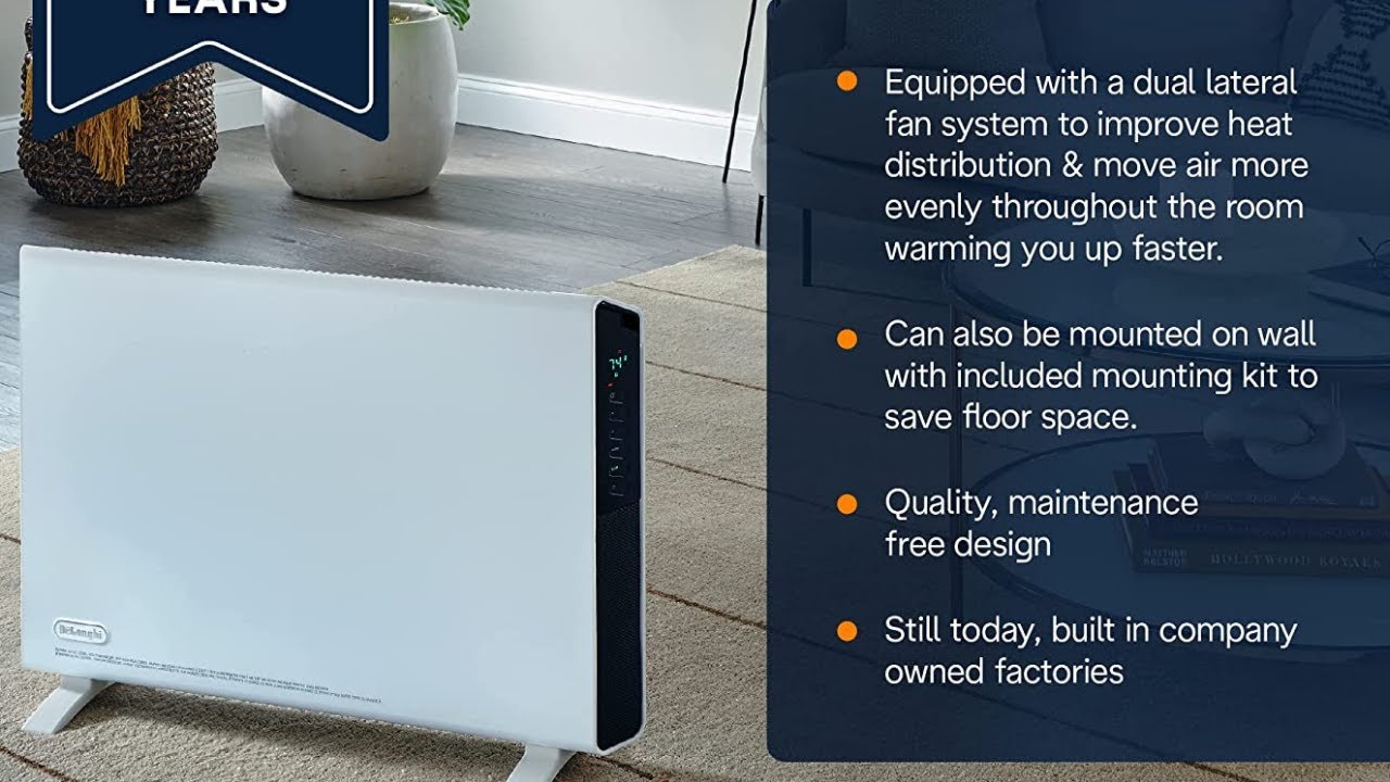 De'Longhi Convection Panel Heater, Full Room Quiet 1500W, Freestanding ...