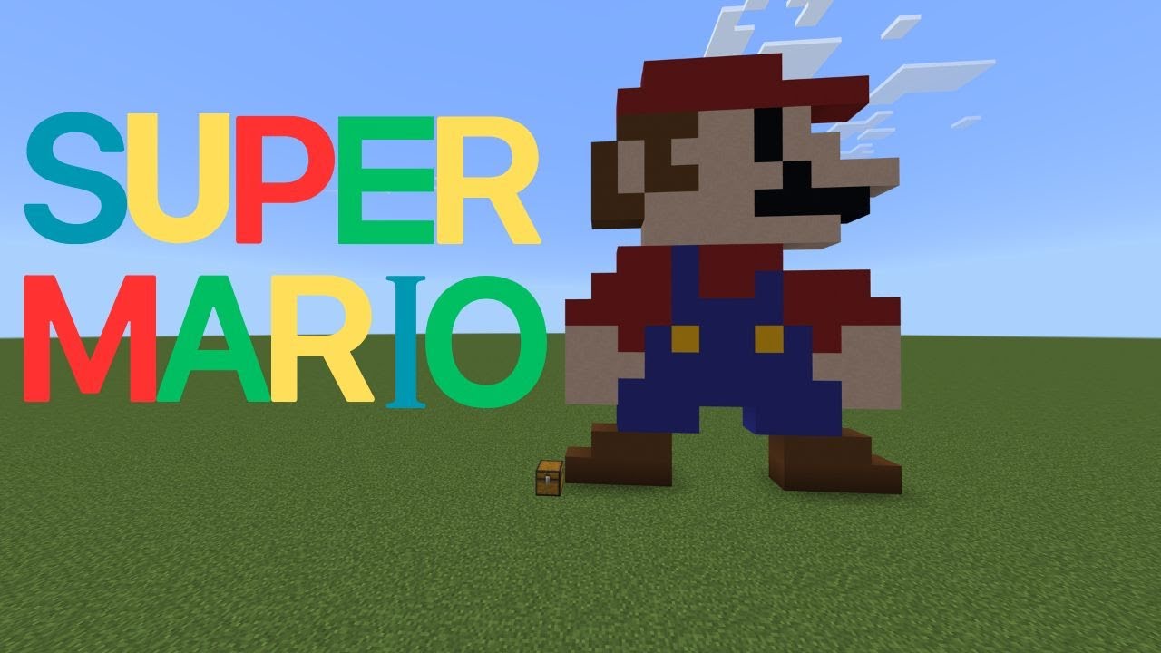 Minecraft Super Mario 8 Bit Pixel Art Tutorial - YouTube