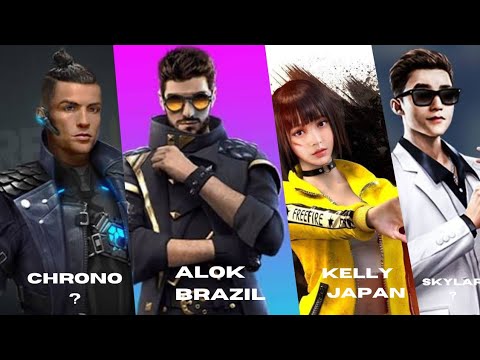 nationalities of top 10 free fire characters - YouTube