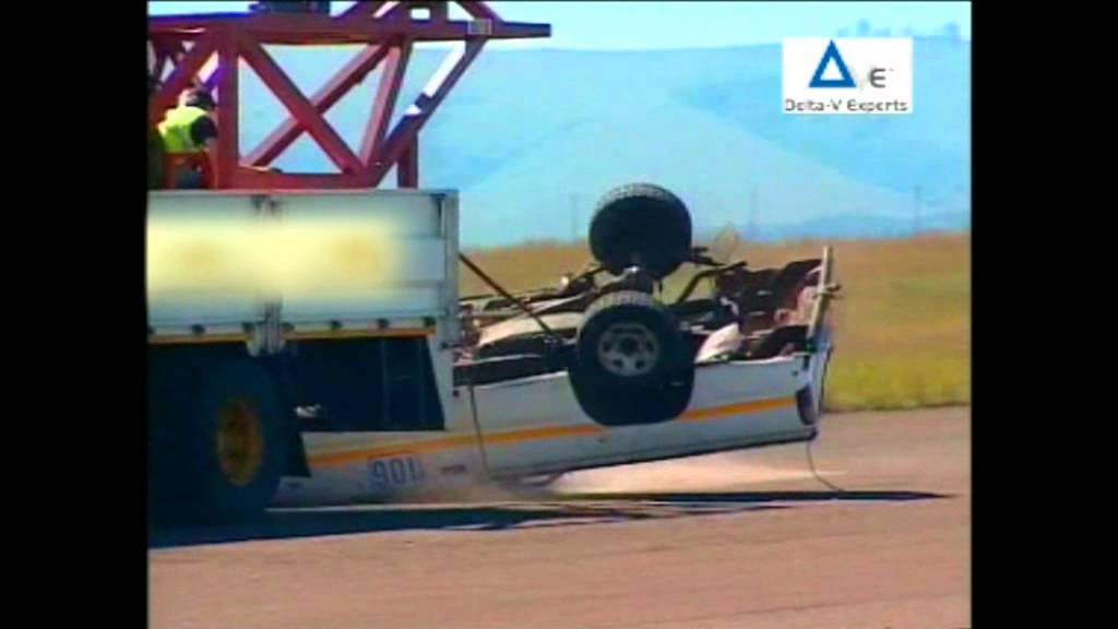 Dynamic rollover 80kph No ROPS test - YouTube