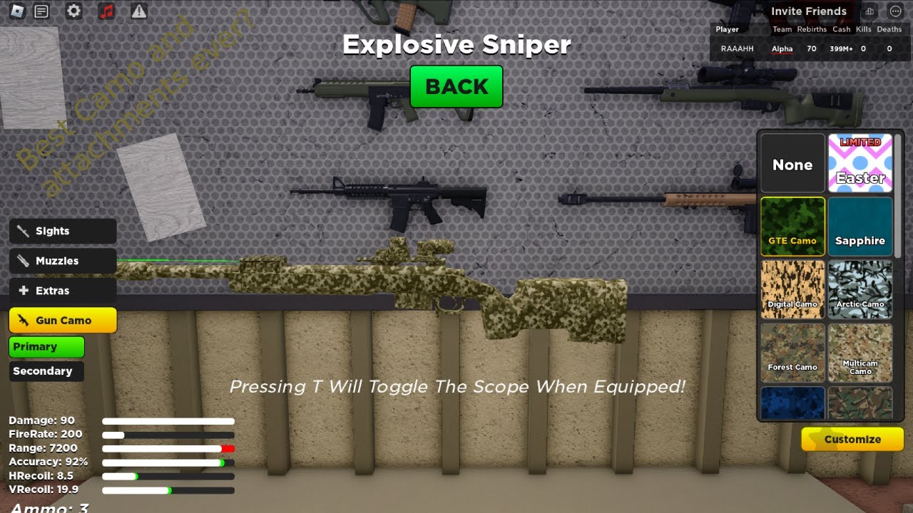 My gun setup for attachments for War Tycoon🔫 [ROBLOX] Maybe OP ⚠️⚠️ ...