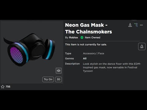 How To Get The Neon Gas Mask - The Chainsmokers For Free on Roblox ...