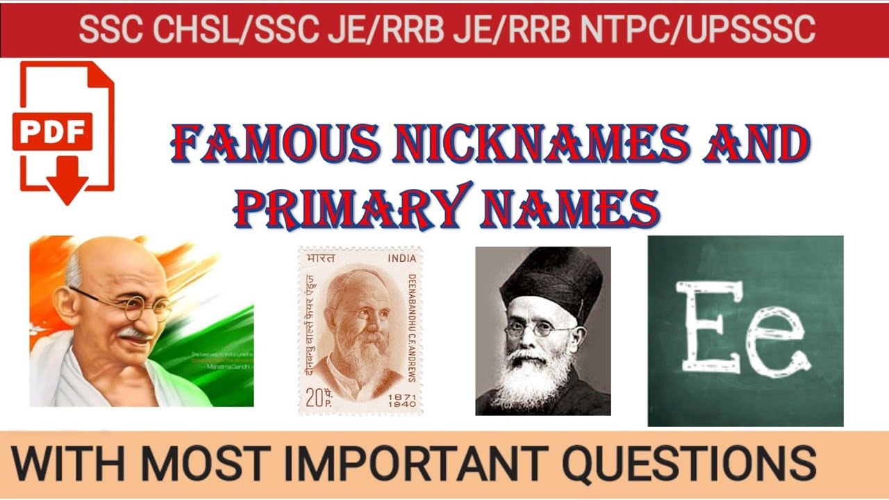 Famous Nicknames and Primary Names. - YouTube