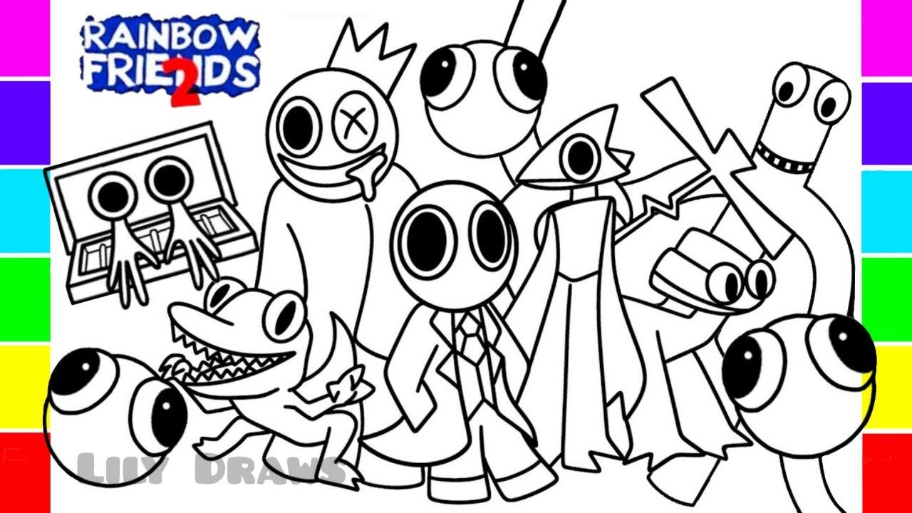 Rainbow Friends Chapter 2 Coloring Pages / Color ALL New Monsters ...