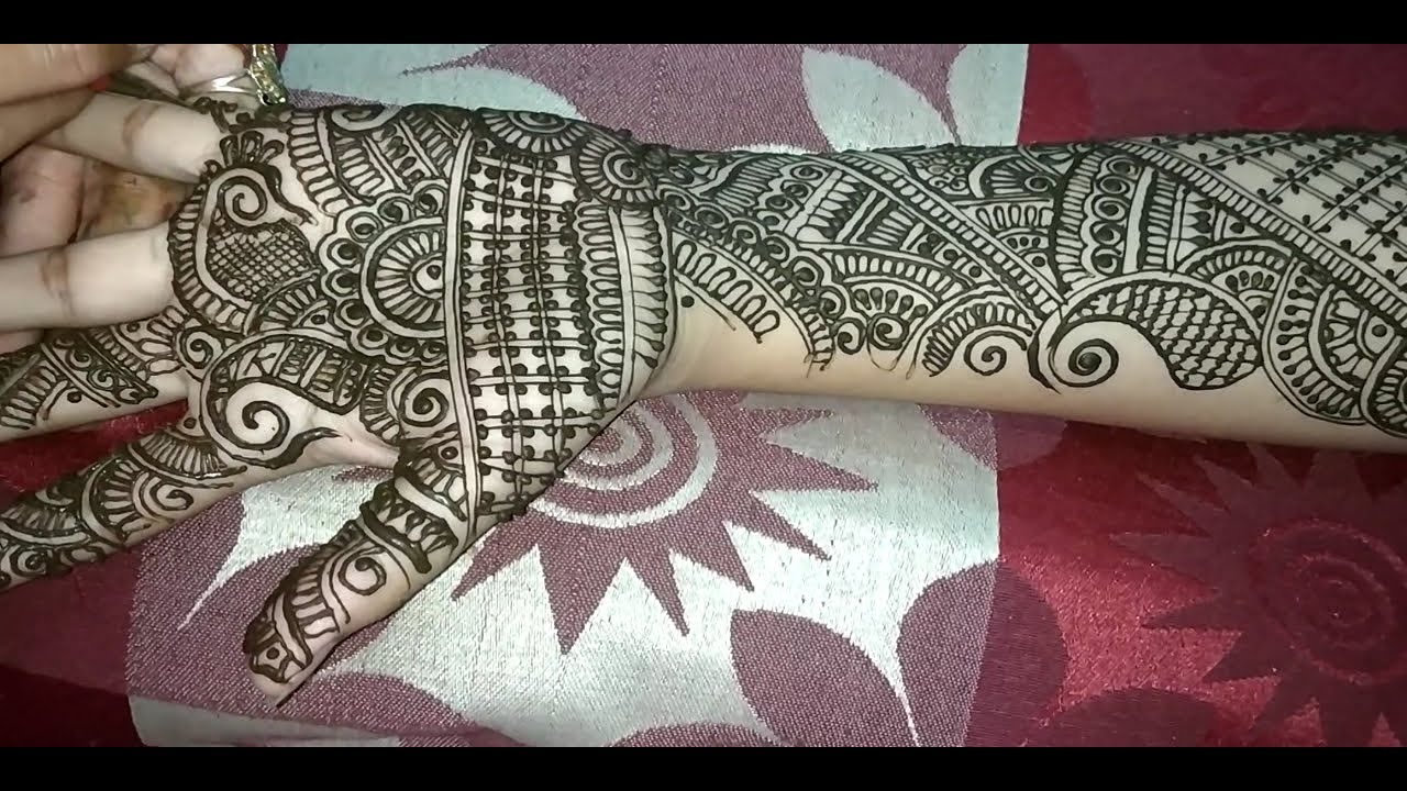 Mehandi design by Mehandi creation for Engagement wedding - YouTube