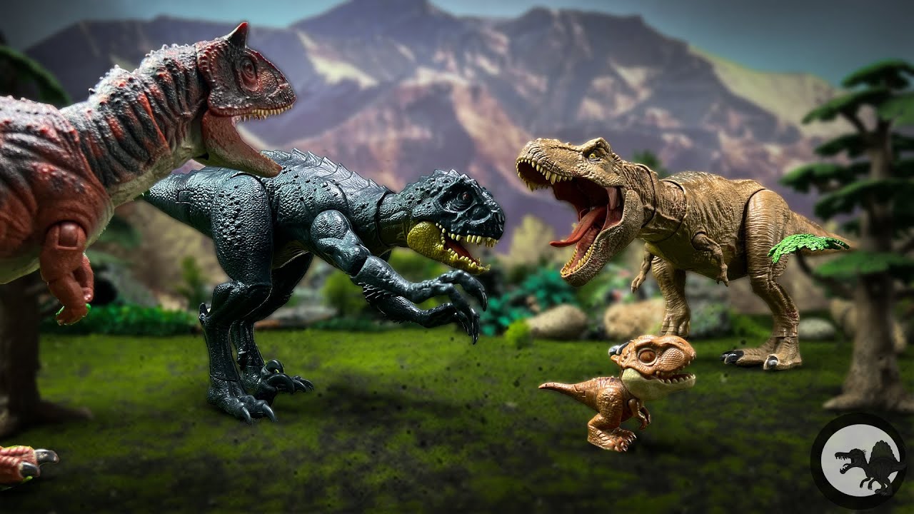 Jurassic World: T-Rex Vs Scorpios Rex Vs Carnotaurus🦖 Rexy Adventure ...