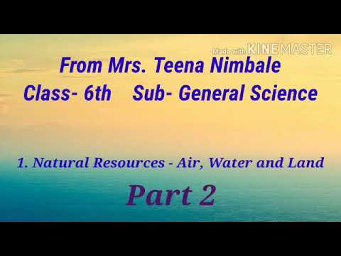 Std 6, Science, Chapter 1 Natural resources - Air water and land - Part ...