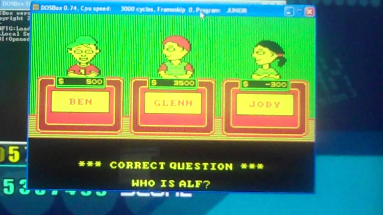 Jeopardy Jr. Edition DosBox Game 1 Redemption Part 2 - YouTube