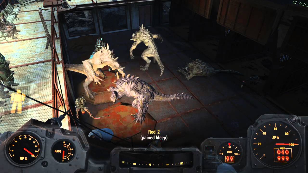 Fallout 4 - Deathclaws vs. Robots - YouTube