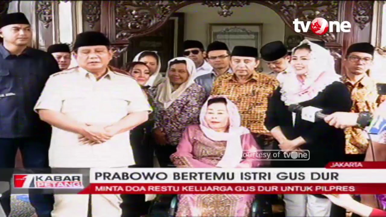Usai Bertemu Istri Gus Dur, Ini Kata Prabowo Subianto - YouTube