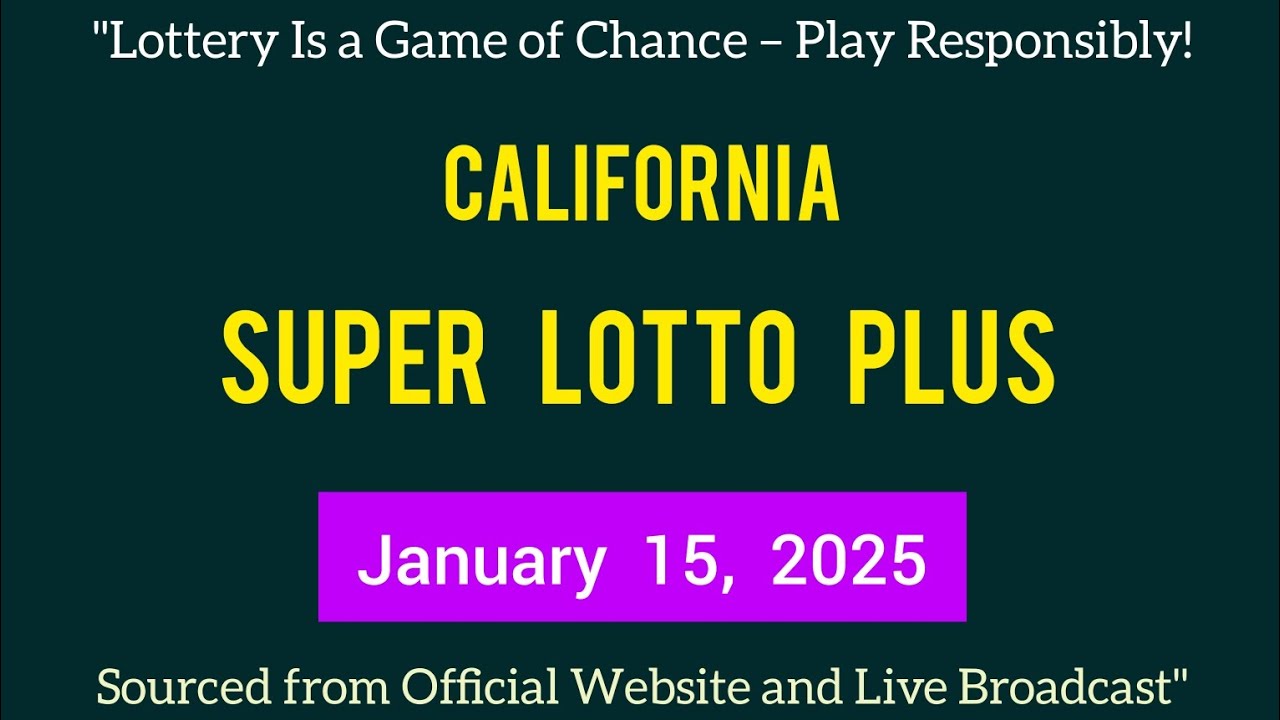 California SuperLotto Plus Winning Numbers January 15, 2025 - YouTube