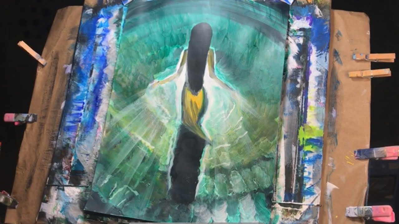 Acrylic paint tutorial by Joni Young Art lady in the water part 2 of 2 ...