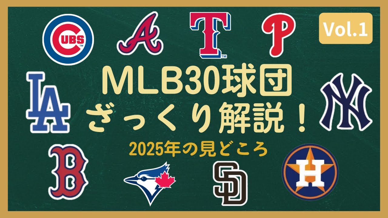 【完全保存版】MLB30球団の魅力を一気に紹介！2025年の注目ポイントまとめ vol.1 - YouTube